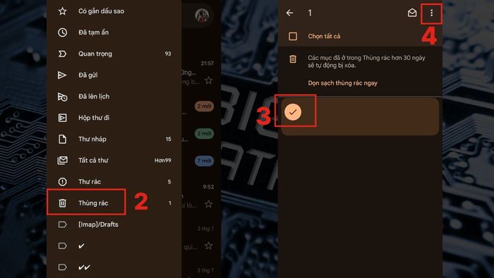 Vị trí thùng rác trong Gmail và cách khôi phục email đã xóa