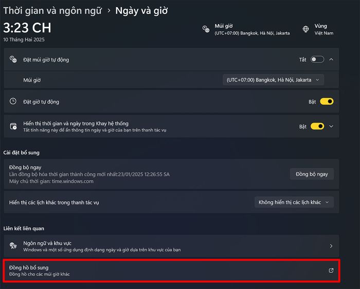 Hướng dẫn cách thêm nhiều múi giờ vào Taskbar trên Windows 11
