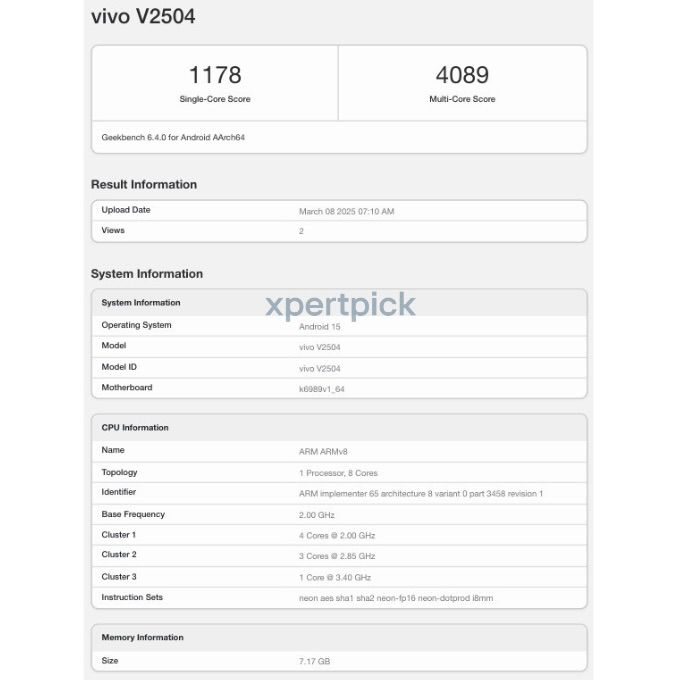 vivo V50 Pro xuất hiện trên Geekbench với chip Dimensity 9300 Plus