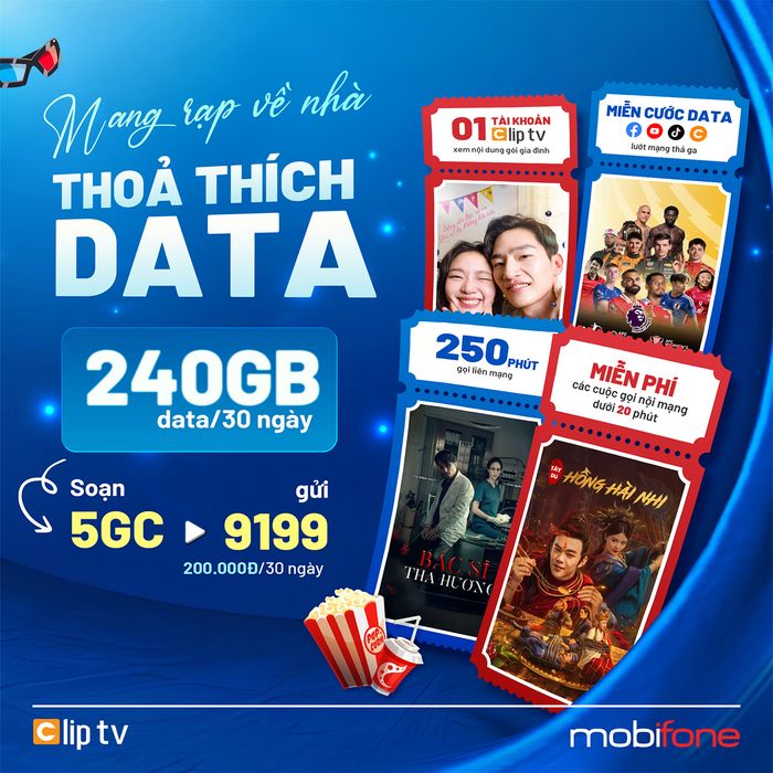 Hướng dẫn đăng ký gói 5GC MobiFone để nhận 240GB data miễn phí cho Facebook