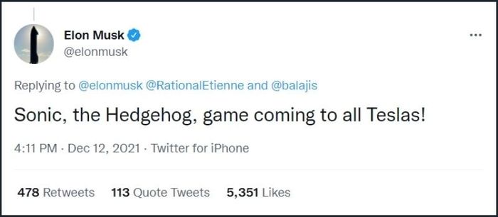 Sự xuất hiện độc đáo của Sonic the Hedgehog trên xe Tesla