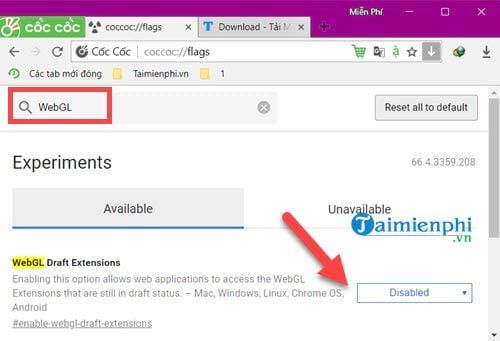 Cách kích hoạt WebGL, vô hiệu hóa WebGL trên trình duyệt Chrome, Coc Coc, Firefox