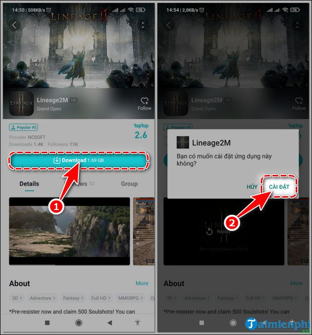 Bí quyết tải và cài đặt Lineage2M tại Việt Nam trên Android, iOS