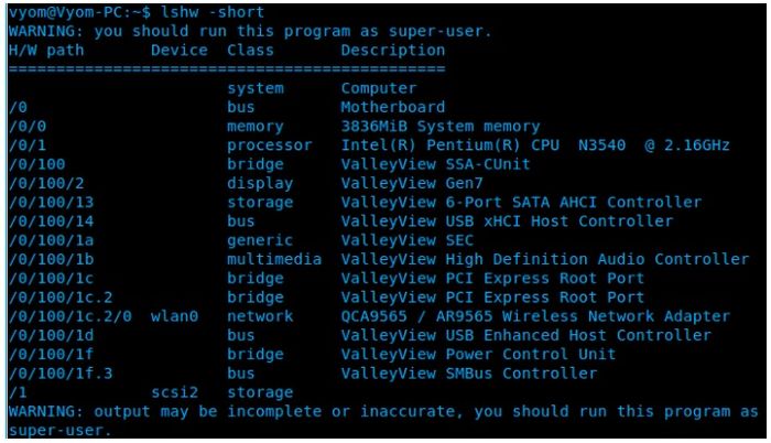 Xác định Cấu Hình Máy Tính trên Linux và Ubuntu