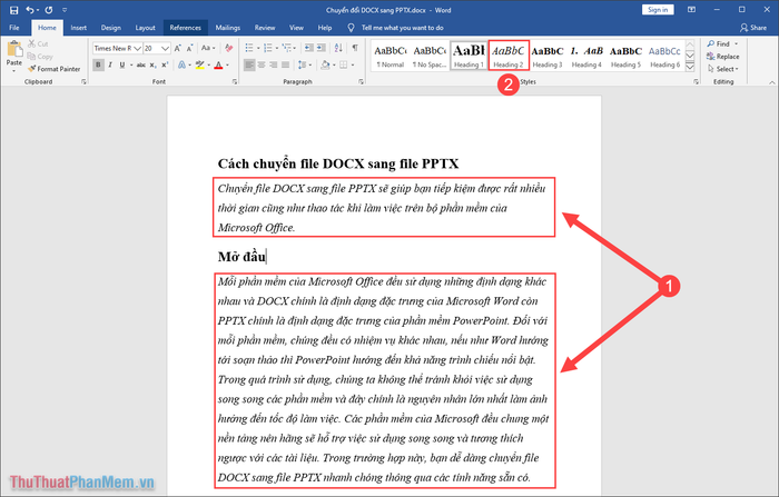 Tạo Điệu Bộ từ DOCX sang PPTX