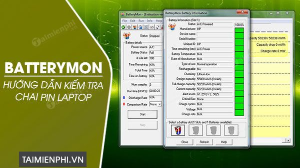 Phương pháp kiểm tra tình trạng pin laptop với BatteryMon, Thử nghiệm pin laptop