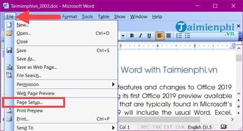 Choose A3 Paper Size in Word 2019, 2016, 2013, 2010, 2007, 2003