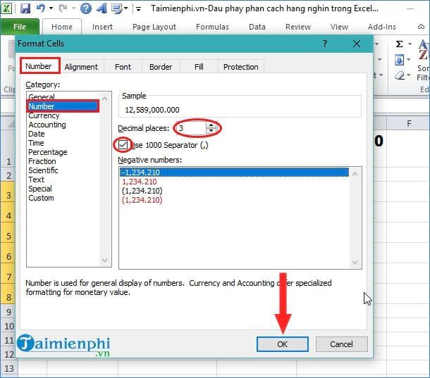 How to Show Thousand Separators in Excel 2010