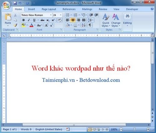 How is Word different from Wordpad?