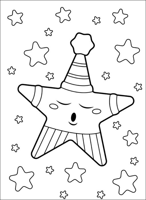 Adorable and Simple Star Coloring Pages for Kids
