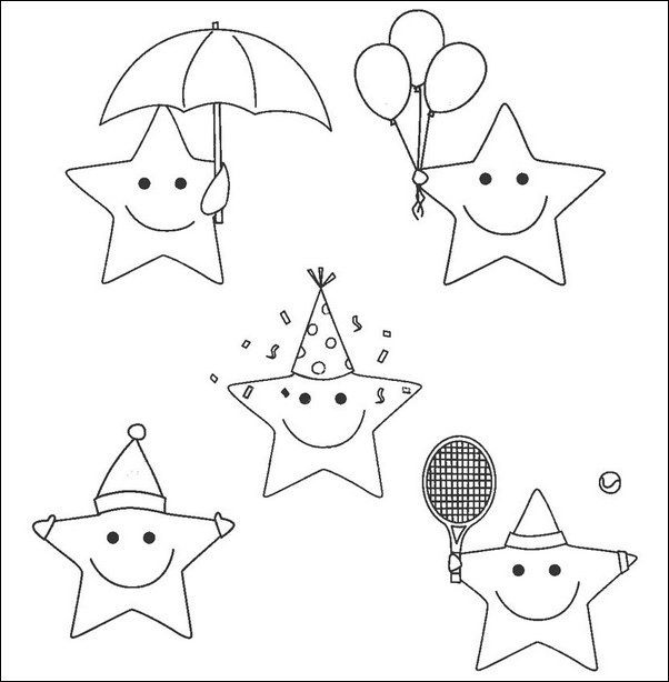 Adorable and Simple Star Coloring Pages for Kids