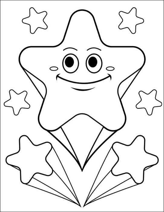 Adorable and Simple Star Coloring Pages for Kids