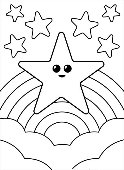 Adorable and Simple Star Coloring Pages for Kids