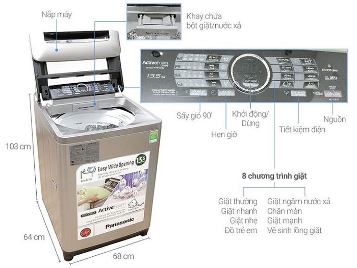 Những điều cần lưu ý trước khi mua máy giặt Panasonic 13.5 kg NA-F135X1