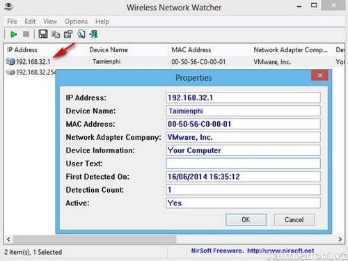 Control and manage your Wifi network with Wireless Network Watcher
