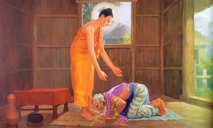 The most exquisite images of bowing to Buddha