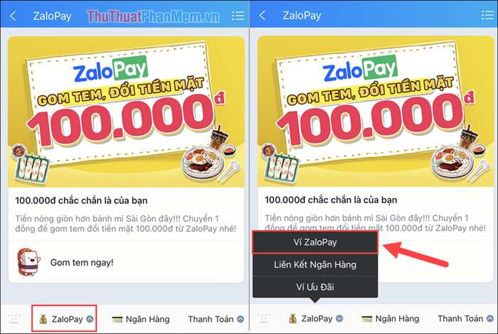 Using ZaloPay on Zalo without Installing Additional Apps