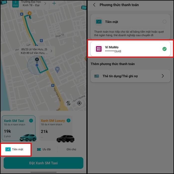 Convenient and Quick Payment with MoMo for Xanh SM