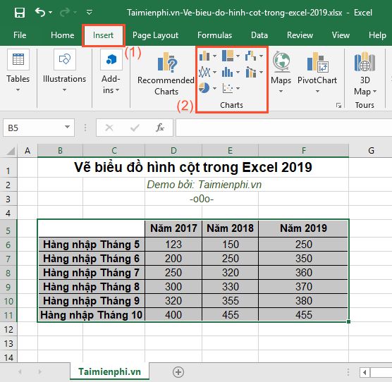How to Create Bar Charts in Excel 2019
