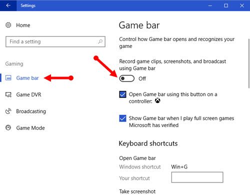 How to Disable Game Bar on Windows 10