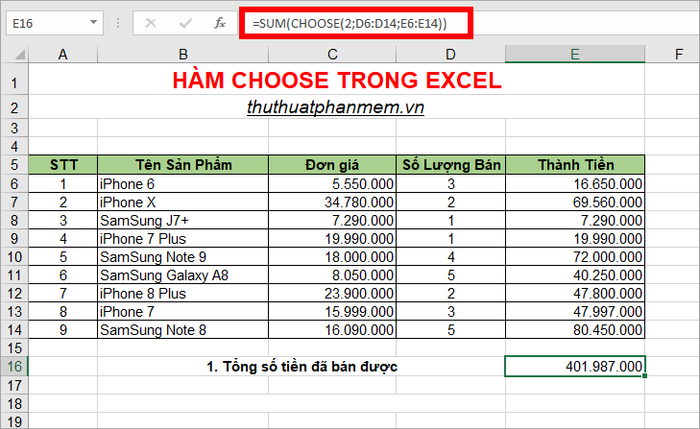 Excel's Choose Function: Usage and Examples