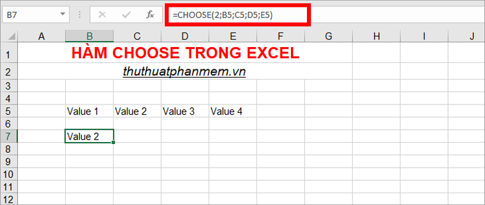 Excel's Choose Function: Usage and Examples
