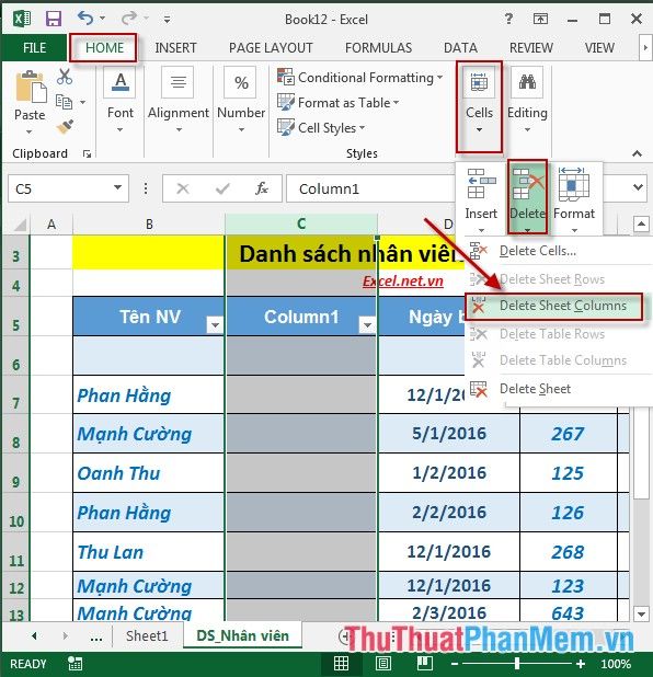 Managing Cells, Columns, and Rows in Excel Spreadsheets