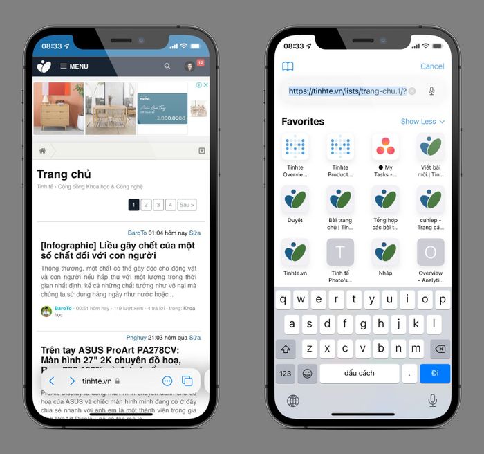 Khám phá giao diện mới của Safari trên iOS15, iPhone 12 Pro