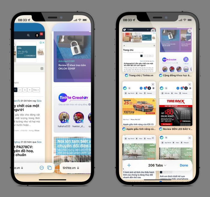 Khám phá giao diện mới của Safari trên iOS15, iPhone 12 Pro