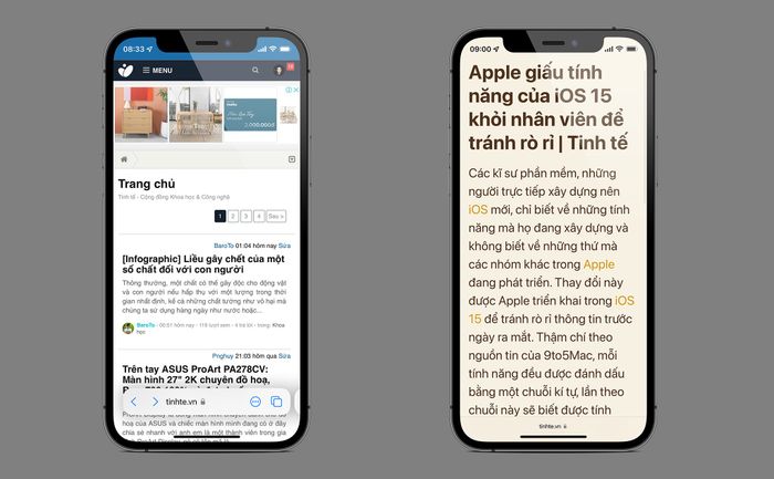 Khám phá giao diện mới của Safari trên iOS15, iPhone 12 Pro
