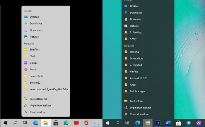 Khám phá menu mới độc đáo trên Windows 10 Sun Valley