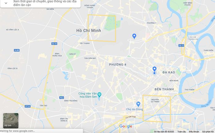 Google Maps có vẻ thay đổi, anh em nào nhận ra hai ô vuông màu vàng ở ...
