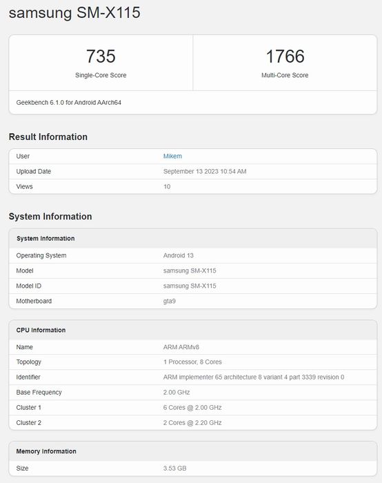 Samsung Galaxy Tab A9 spotted on Geekbench with Helio G99 and 4GB RAM