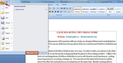 Removing Borders Around Text in Word 2003, 2007, 2010, 2013