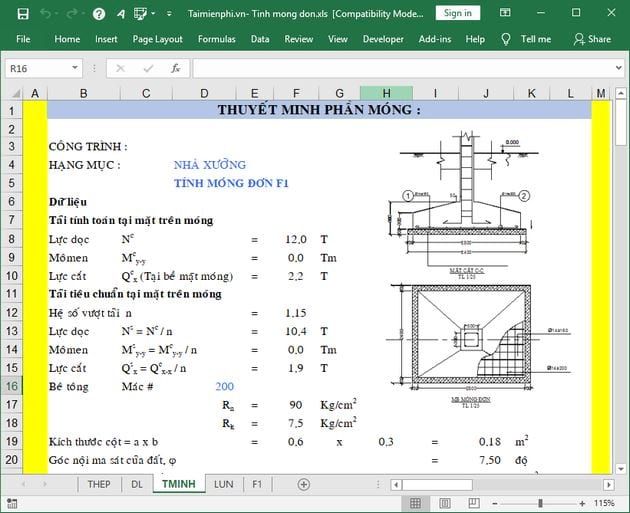 Free Excel spreadsheet for eccentric single pile calculation and settlement