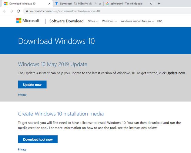 Download the latest Windows 10 version 1909 ISO file