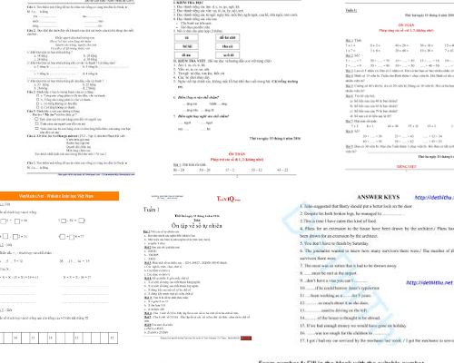 Compilation of Grade 2 Math, Vietnamese, and English Exercises