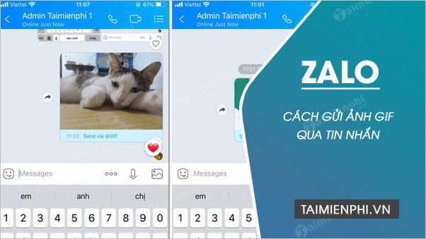 Sending Animated GIFs on Zalo for iPhone, iPad, iOS