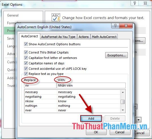 Setting Up AutoCorrect Functionality in Excel