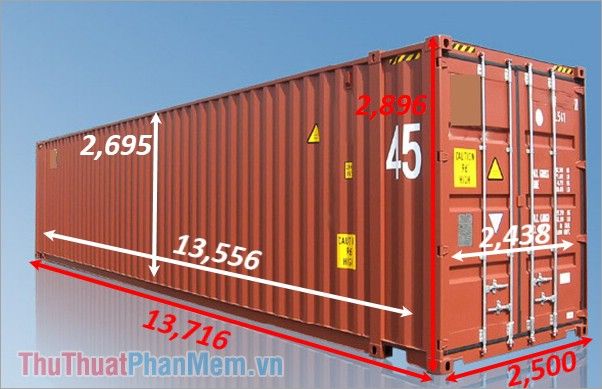 Standard Container Sizes (20 feet, 40 feet, 45 feet)