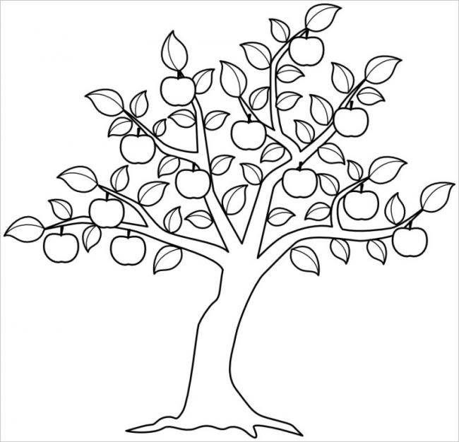 Coloring a Green Tree for Kids
