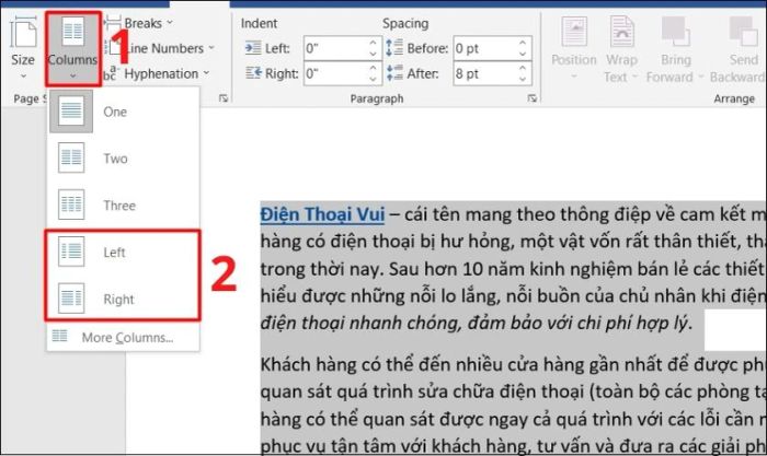 Hướng dẫn cách chia cột trong Word theo cách dễ dàng và nhanh chóng.