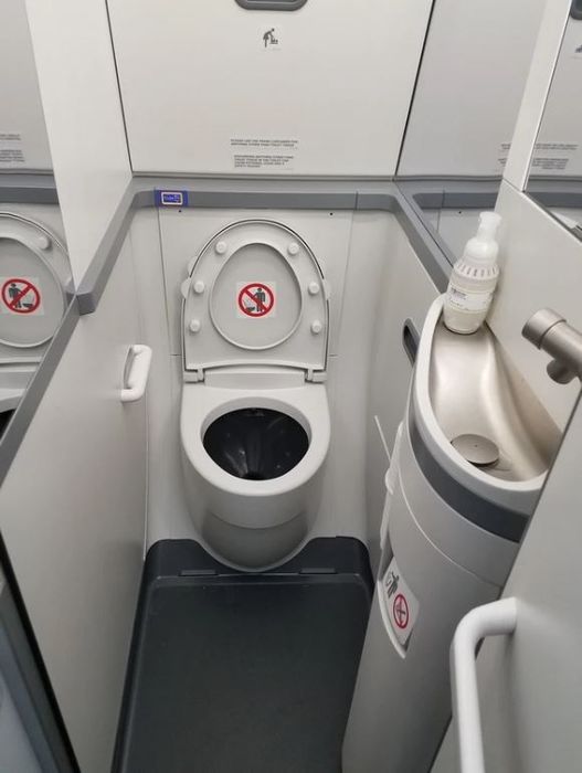 Discover the most hygienic way to use the airplane toilet