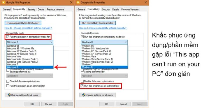 Lỗi ứng dụng không thể chạy trên PC chạy Windows 10, 8, 11 và hướng dẫn ...