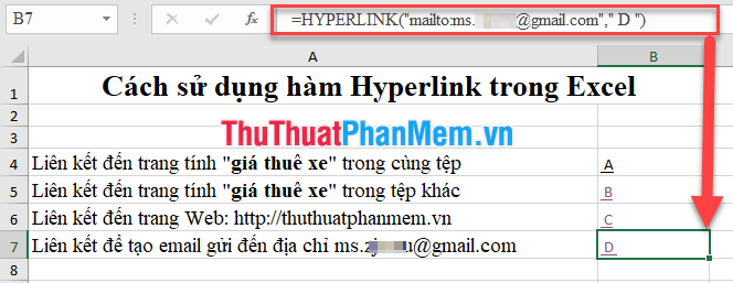 Using the Hyperlink Function in Excel