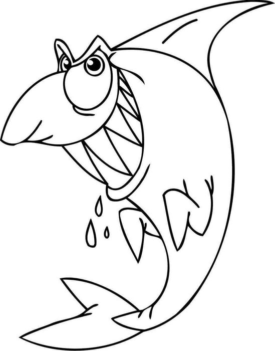 Coloring Illustration: Shark
