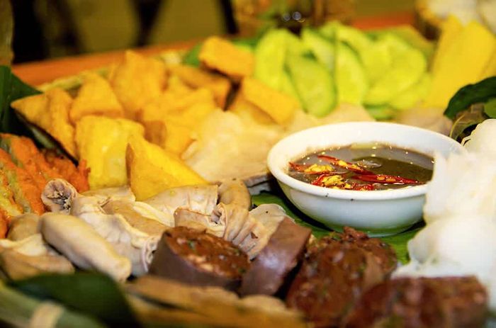 Indulge in the delicious and visually stunning bún đậu mắm tôm dish.