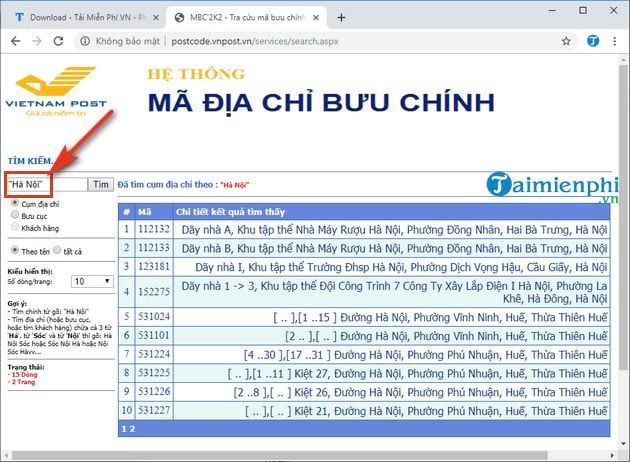 Guide to look up postal codes, zip codes of provinces and cities