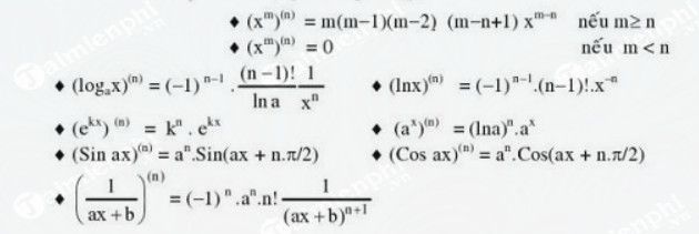 The comprehensive and complete derivative table, including ...